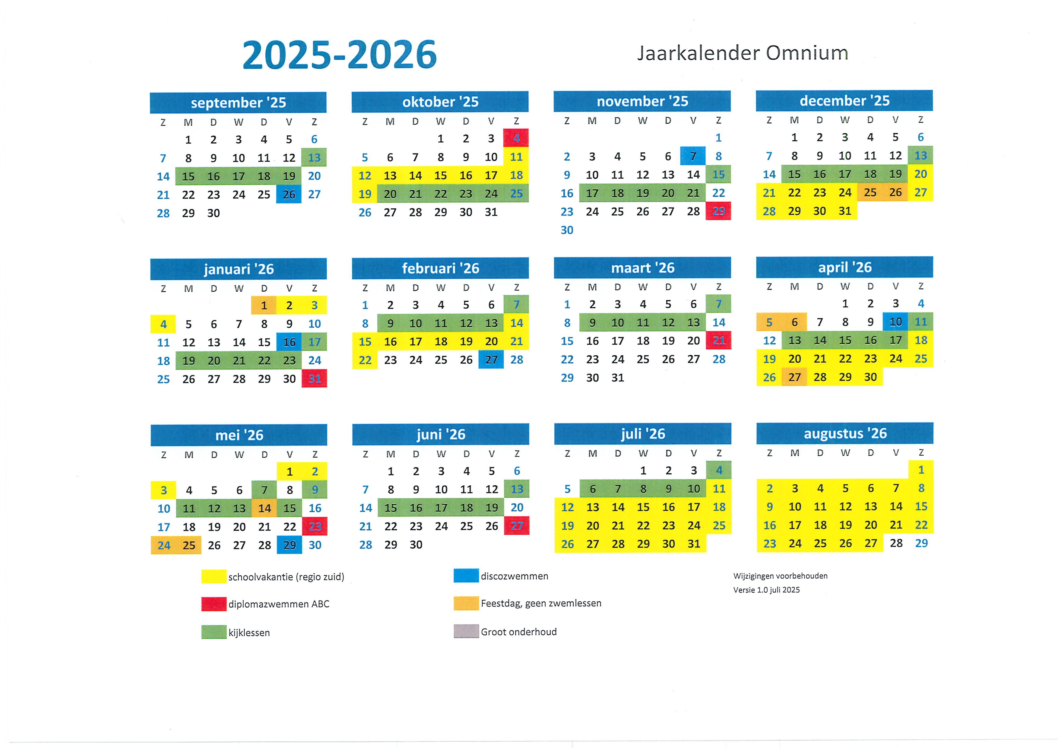 Jaarkalender - Omnium